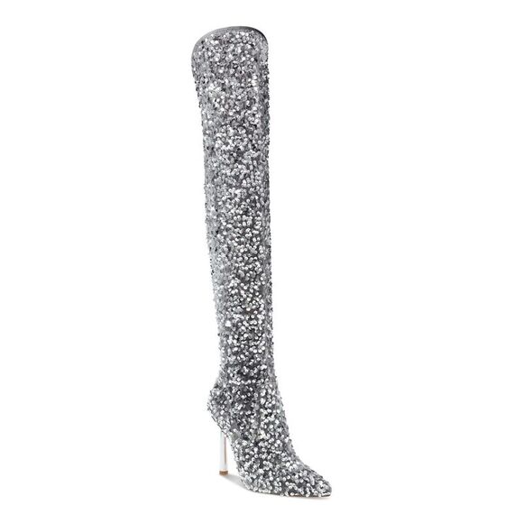 Steve Madden | Shoes | Steve Madden Womens Silver Sequined Vivee Toe ...